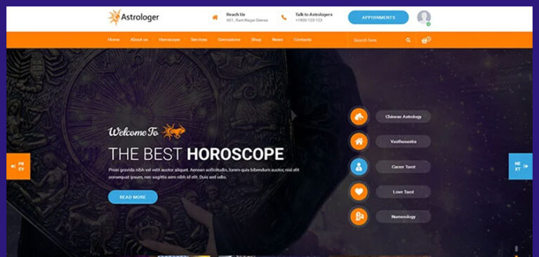 Best Astrology Website Templates and Themes - ThemesLay