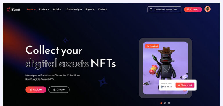 NFT Crypto Collectibles Marketplace Templates & Themes - ThemesLay