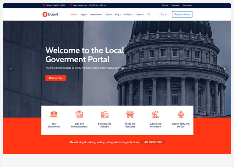 Top Most Government Website Template and themes - ThemesLay