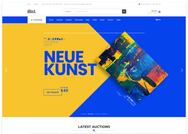 Auction website and online bidding website themes & templates