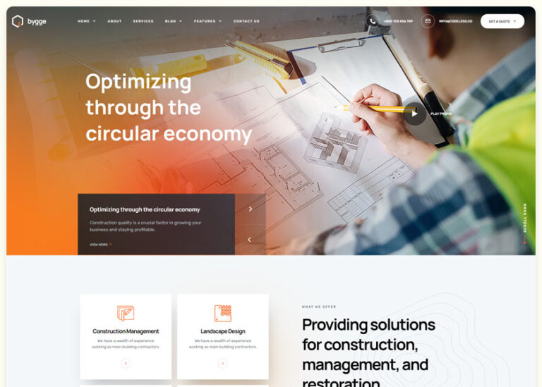 Construction Company Website Template & Themes - Themeslay