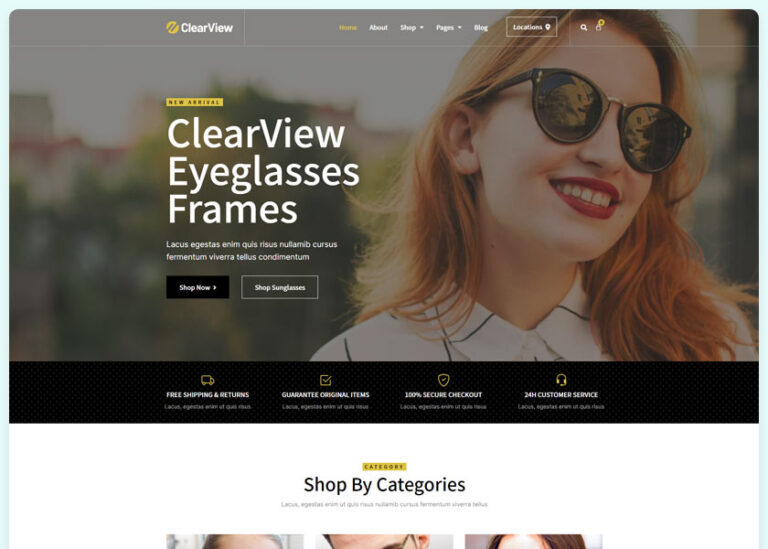 Eye Glasses WooCommerce Premium Themes Free Download
