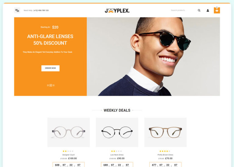 Eye Glasses WooCommerce Premium Themes Free Download