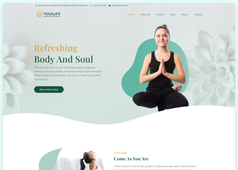 Best yoga website templates for free and premium download