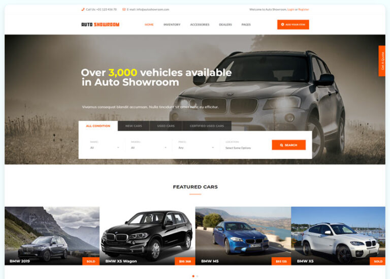 Auto Dealer & Auto Parts WooCommerce WordPress Themes free download