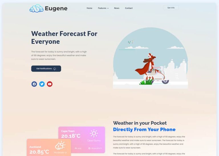 Weather website themes and Templates free download
