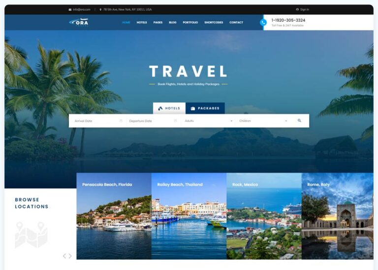 Travel WordPress website themes premium and free download