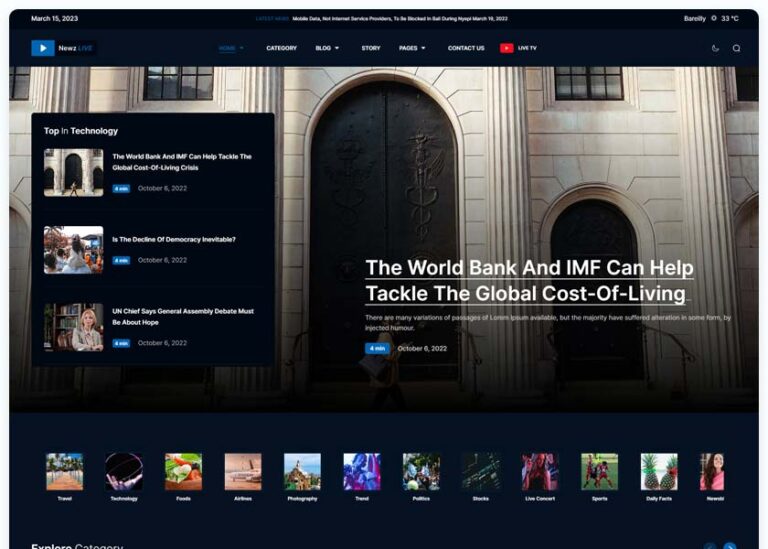 TV Channel Website Themes & premium Templates free download