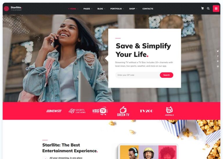 TV Channel Website Themes & premium Templates free download