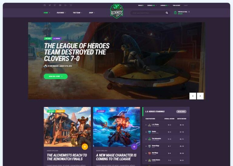 Latest Games Website Templates Free & Premium Download