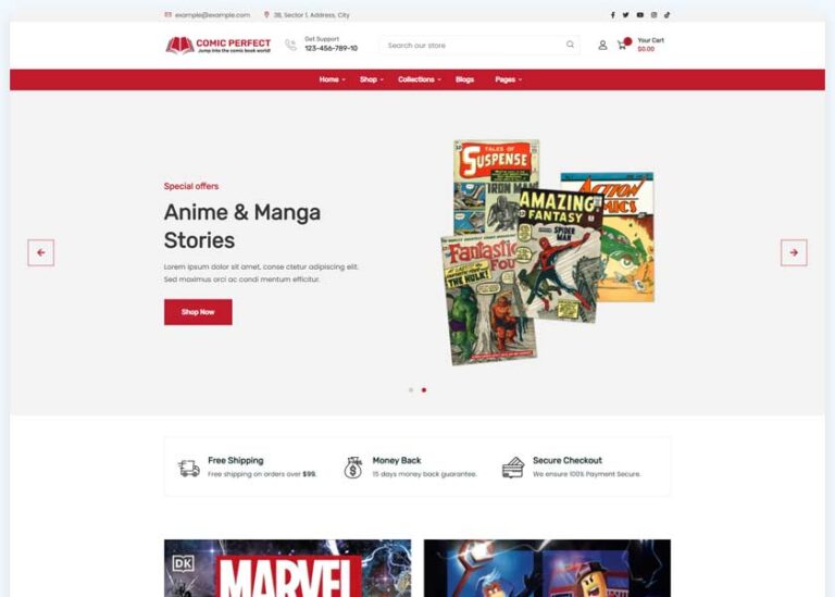 Comic Store & comic book store website templates free download