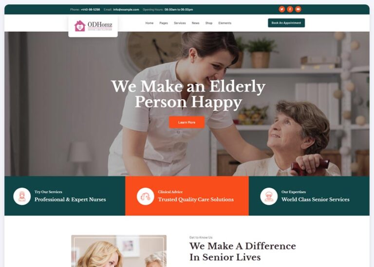 Latest Elderly Care website template download - Website Templates ...