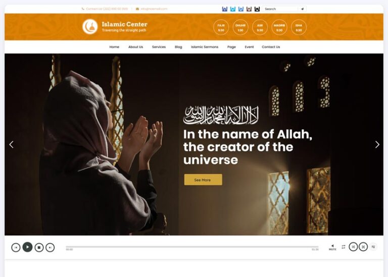 Islamic Center Best Websites themes & templates