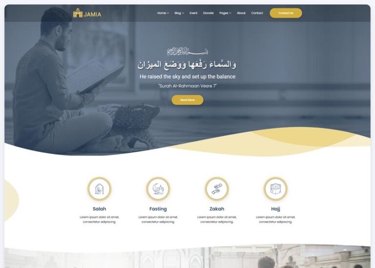 Islamic Center Best Websites themes & templates