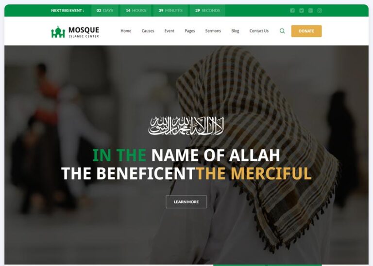 Islamic Center Best Websites themes & templates