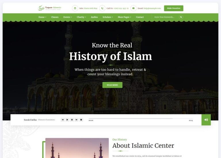 Islamic Center Best Websites themes & templates