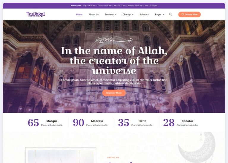 Islamic Center Best Websites themes & templates