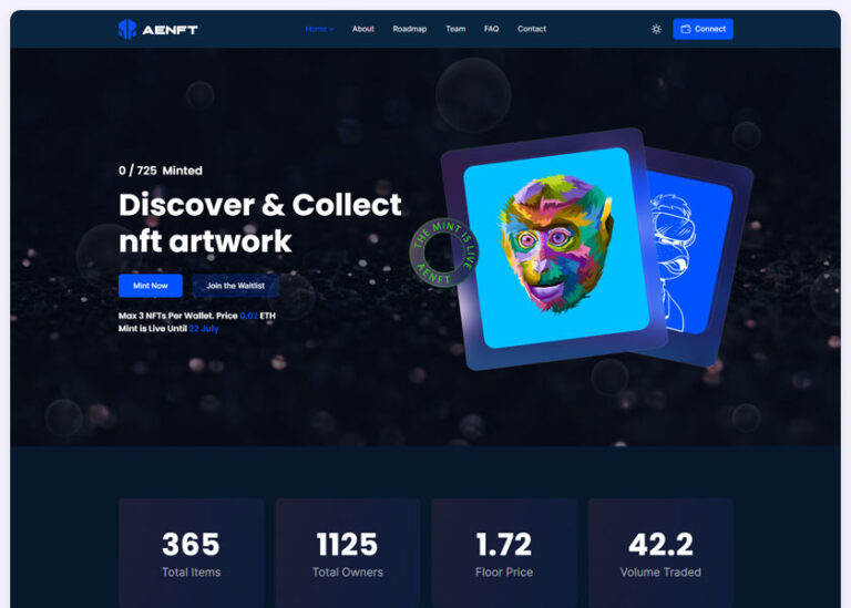 NFT Crypto Collectibles Marketplace Templates & Themes - ThemesLay