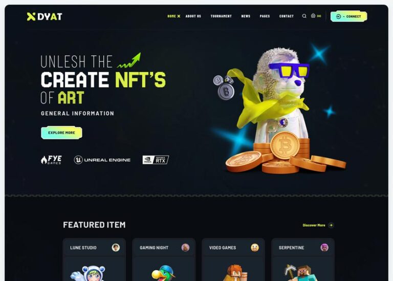 NFT Game website Themes, template & kit - Website Templates & Premium ...