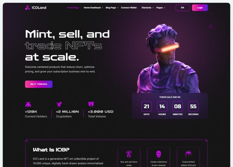 NFT Game website Themes, template & kit - Website Templates & Premium ...