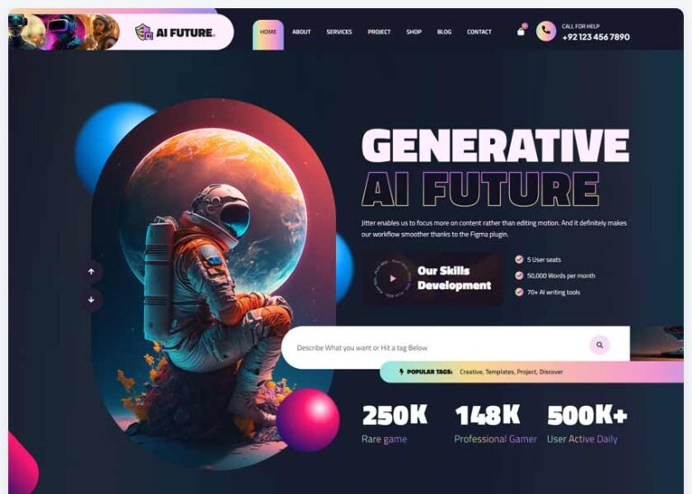 Artificial Intelligence Technology Theme & Templates - Website ...
