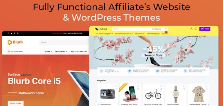 Fully Functional Affiliate's Website & WordPress Themes - Website ...