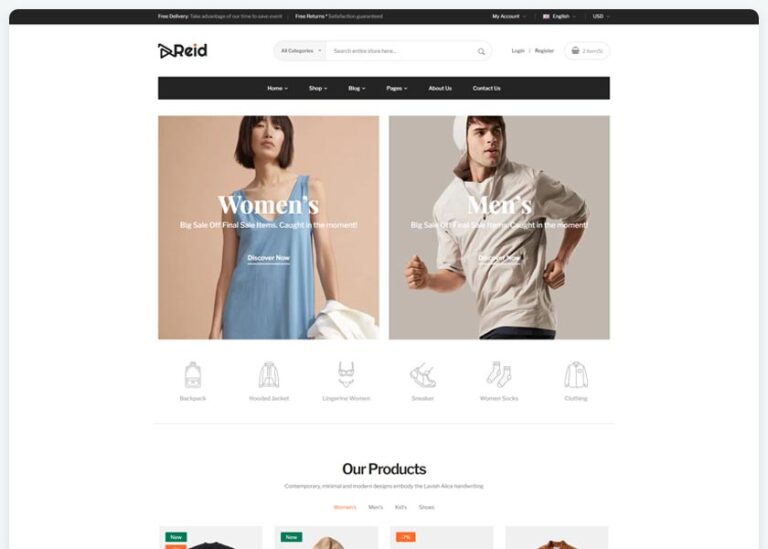 Trendy Fashion Clothing Websites Themes & templates - Website Templates ...