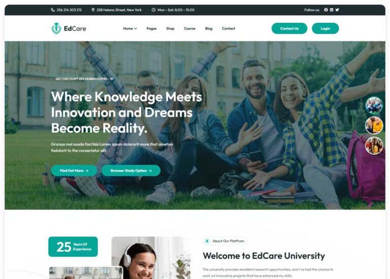 Universities & Education Website Themes Templates - Website Templates ...