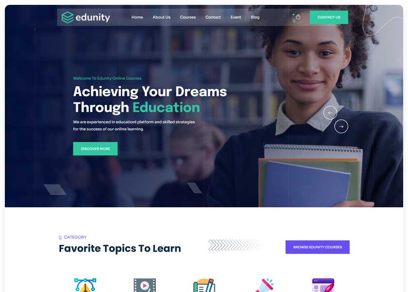 Universities & Education Website Themes Templates - Website Templates ...