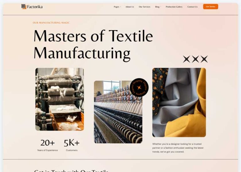 Textile Manufacturing Website Themes & Templates - Website Templates ...