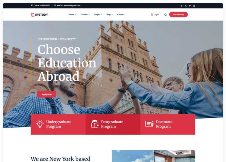 Universities & Education Website Themes Templates - Website Templates ...
