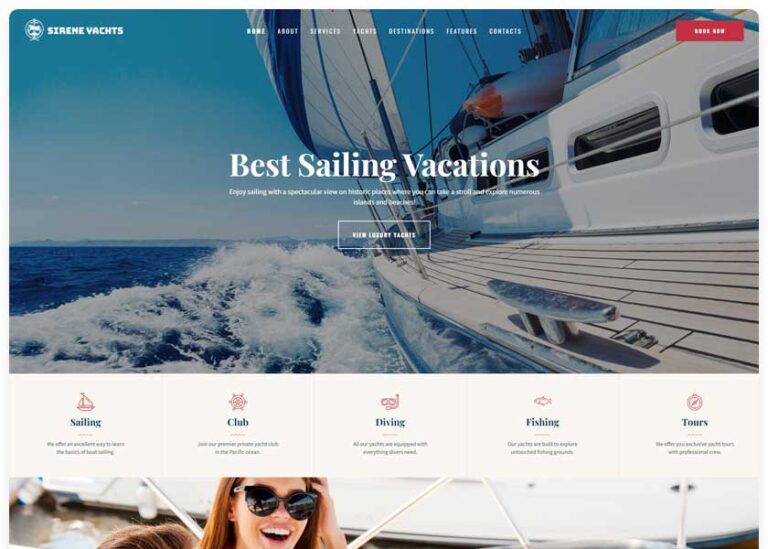 Cruise, Yacht & Ship Services Websites & Wordpress Themes - Website ...